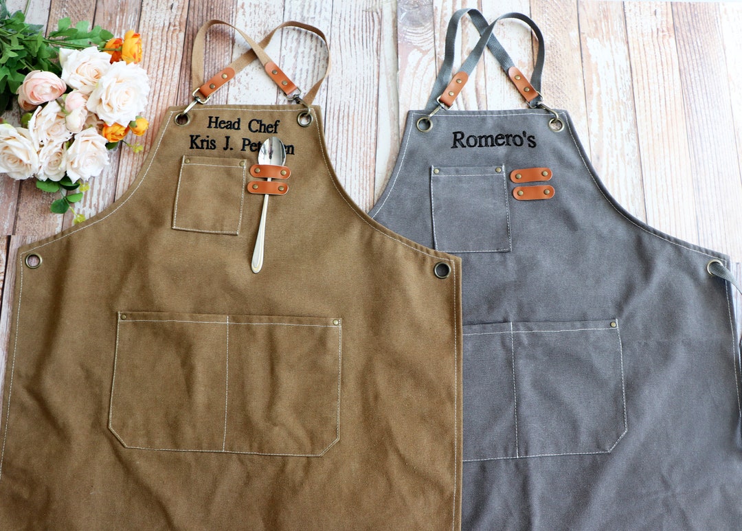 Logo Apron, Personalized Apron With Pockets, Custom Apron, Men Aprons, Women Apron, Custom Text ...