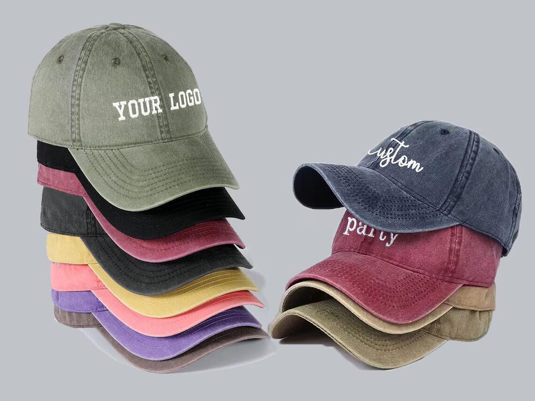 Embroidered Hat Personalized Dad Cap Embroidery Logo Baseball Hat ...