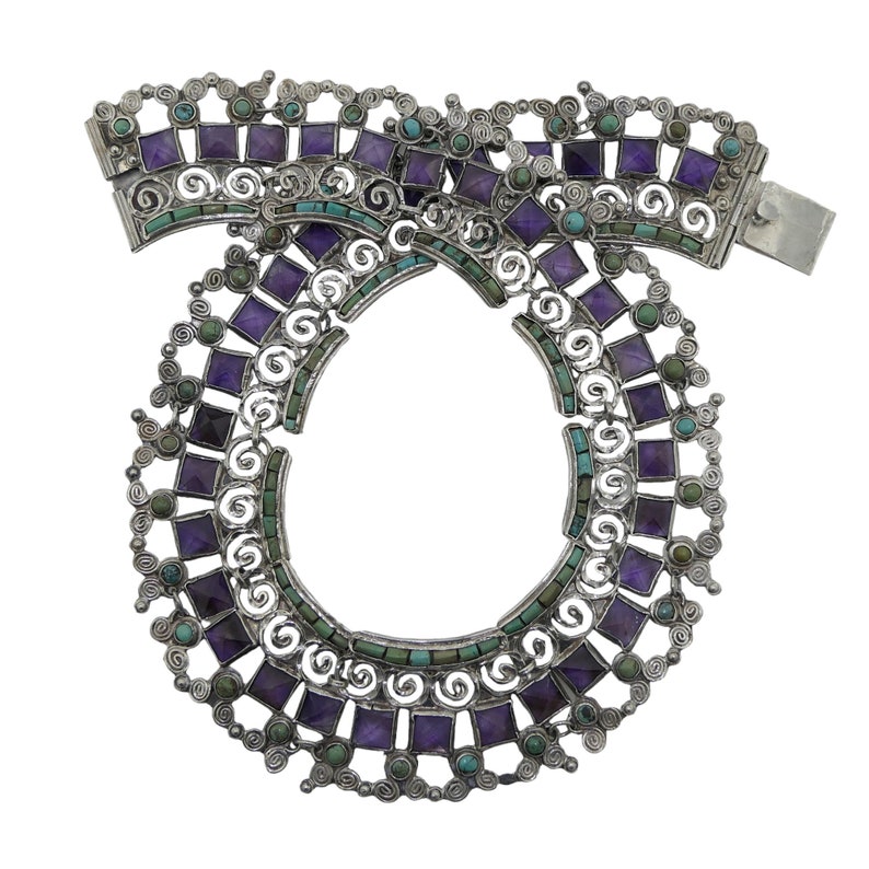 1950's MATL Matilde Poulat Amethyst Turquoise Sterling Silver Mexican ...
