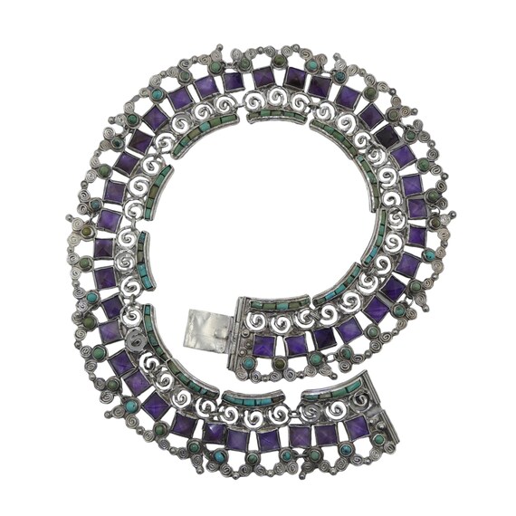 1950's MATL Matilde Poulat Amethyst Turquoise Sterlin… - Gem