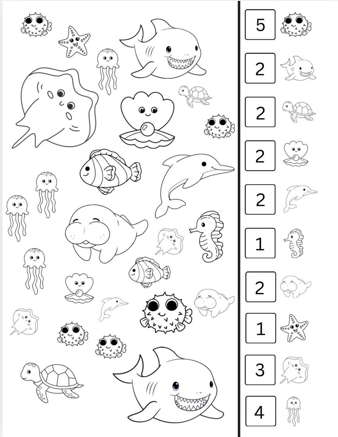 Ocean Animals Themed Worksheets for Kids, Preschool, Homeschooling ...