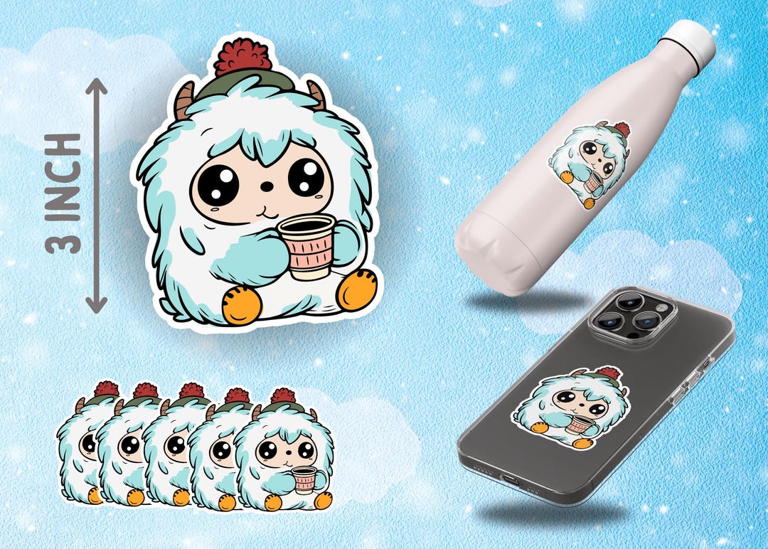 Chibi Yeti Sticker - Etsy