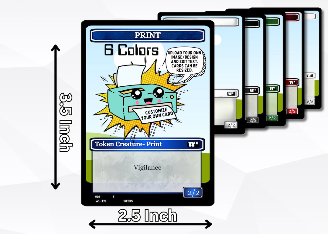 Creature Token Templates- MTG Editable Custom Card Template 6 Colors - Etsy