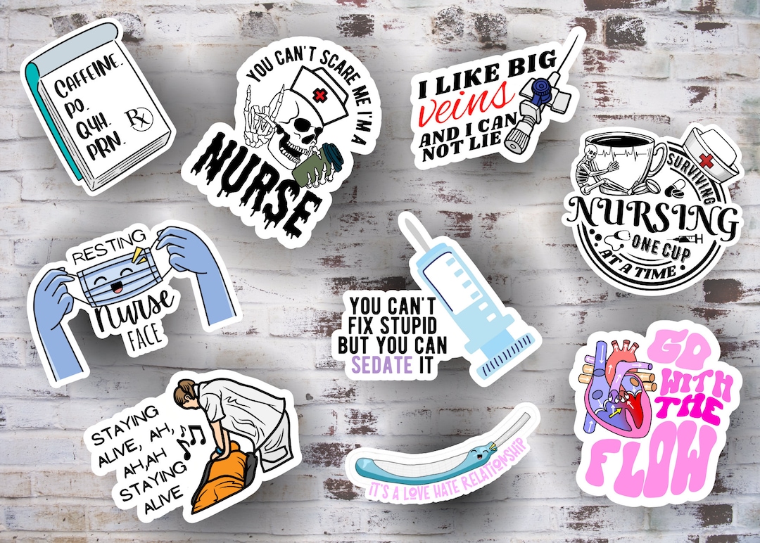 Funny Nurse Stickers: Glossy, Water-resistant Vinyl - Etsy