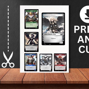 Creature Token Templates- MTG Editable Custom Card Template 6 Colors - Etsy