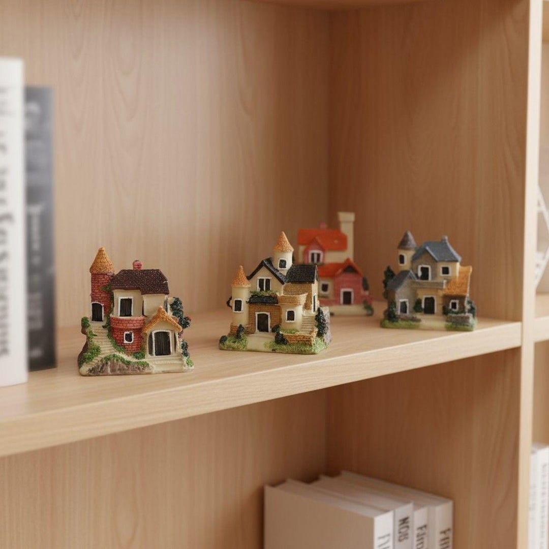 Random Mini House Art Decor - Charming Miniature Home Sculpture for ...