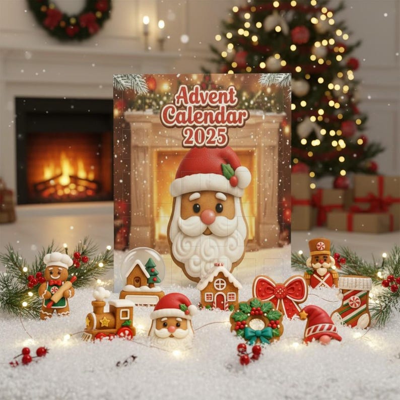 2D Gingerbread Man Advent Calendar - 24 Days of Sweet Surprises - Etsy