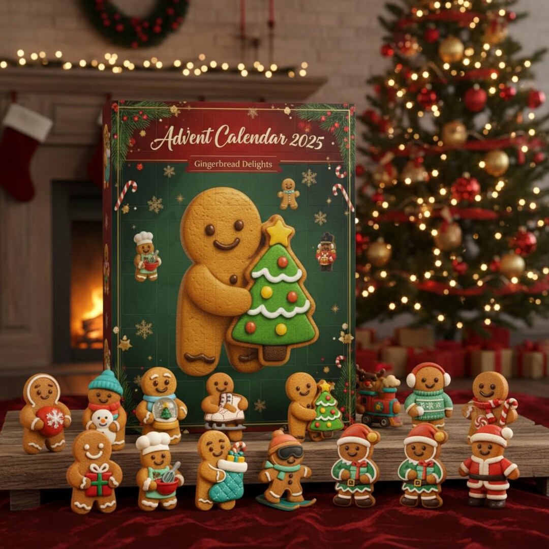 2D Gingerbread Man Advent Calendar - 24 Days of Sweet Surprises - Etsy
