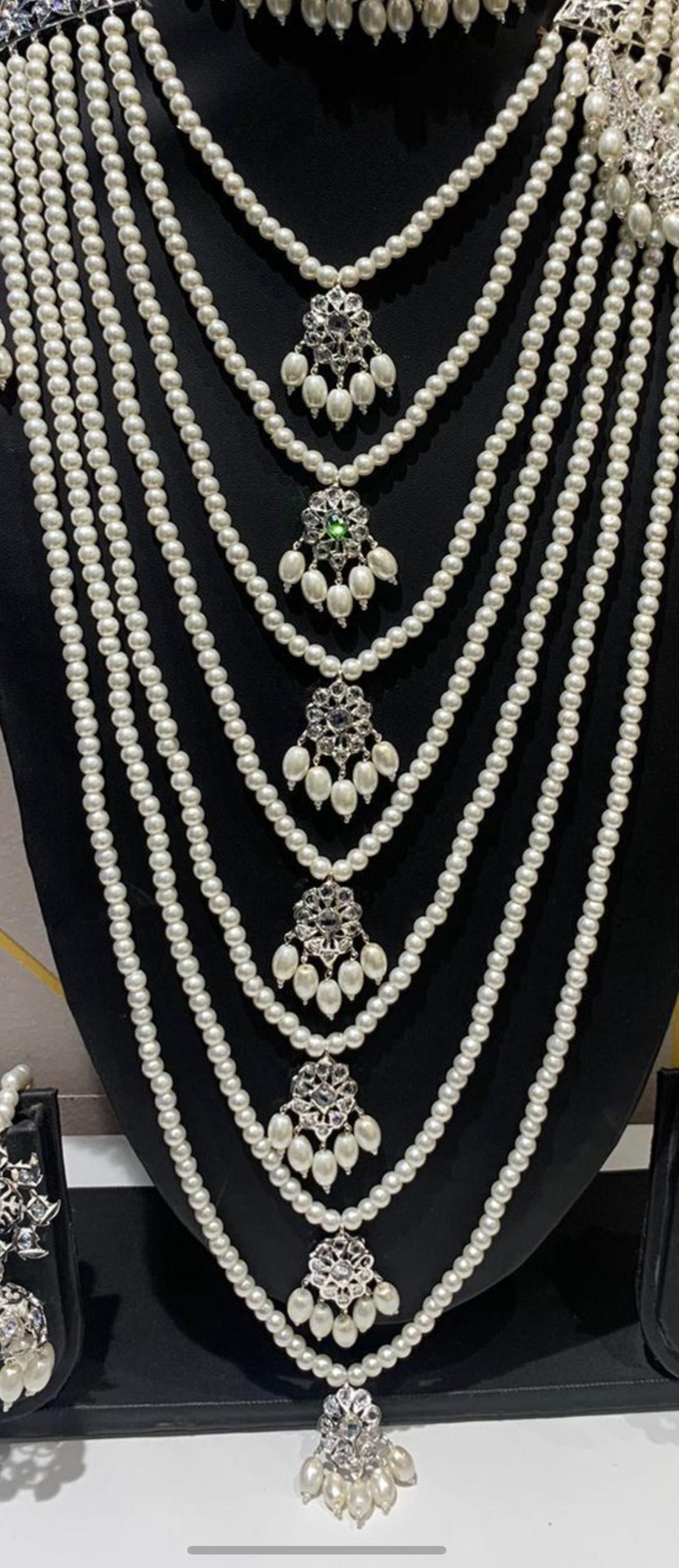 Satlada Rani Haar With Jhumka. Silver-plated Jadau Hyderabadi Rani Haar ...