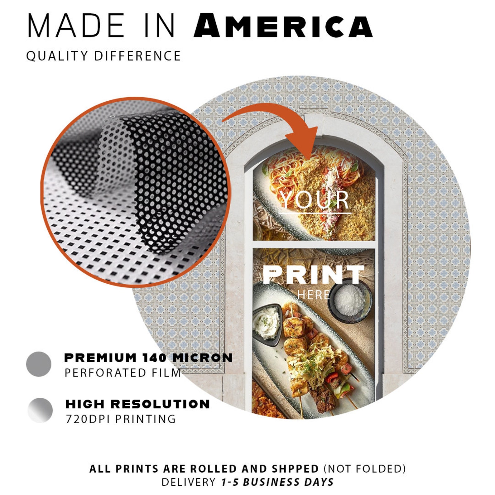 Custom Window Perforated Vinyl Decal Sticker, One Way Vision See ...