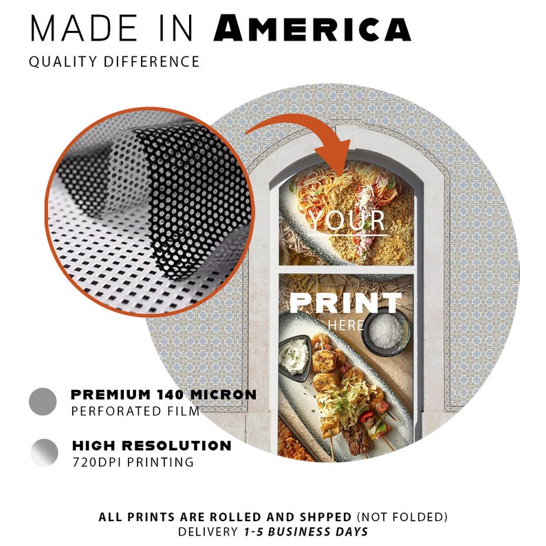 Custom Window Perforated Vinyl Decal Sticker, One Way Vision See ...