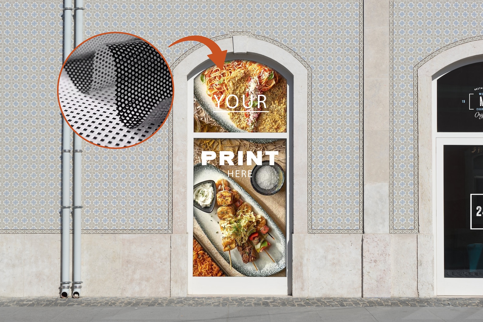 Custom Window Perforated Vinyl Decal Sticker, One Way Vision See ...