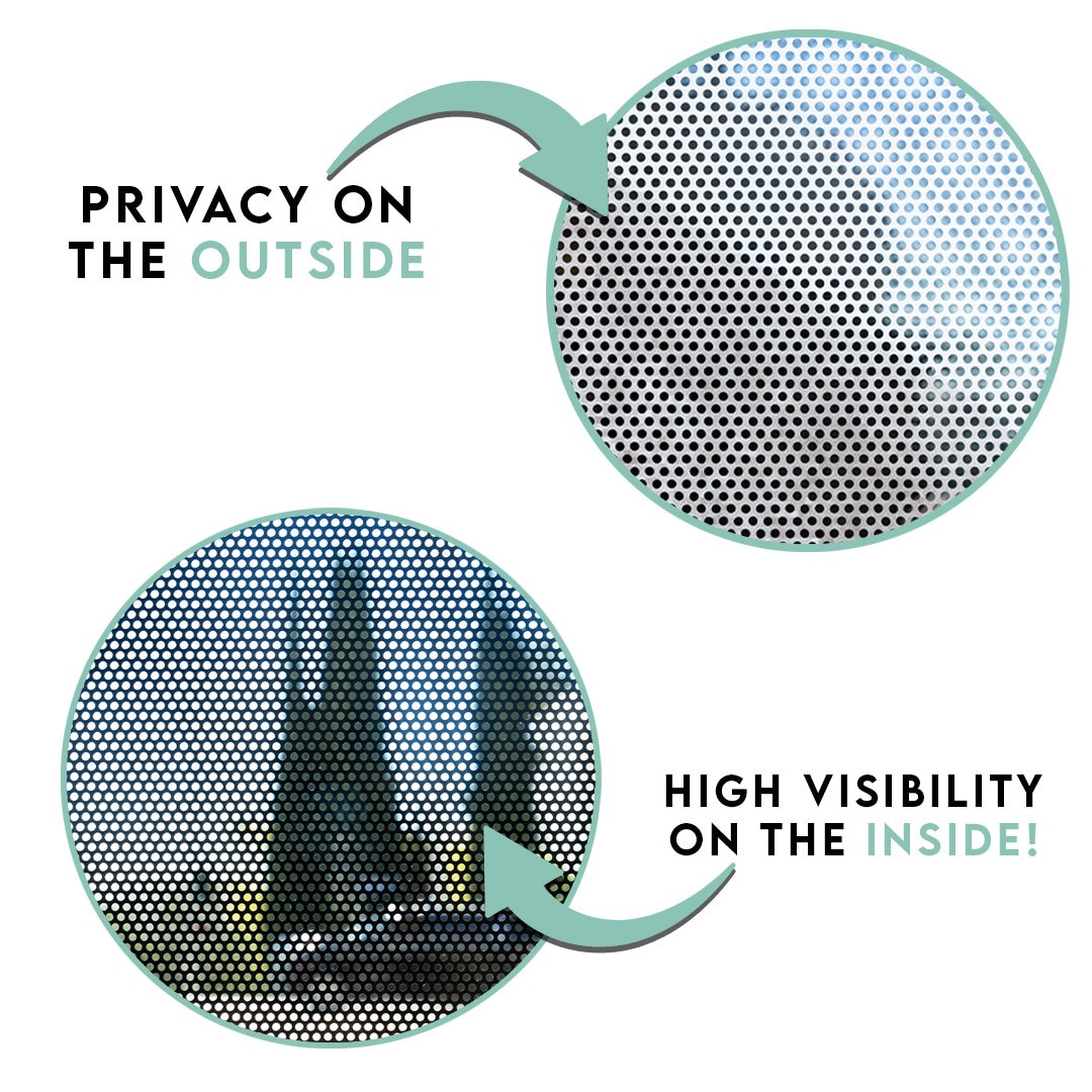 Custom Window Perforated Vinyl Decal Sticker, One Way Vision See ...