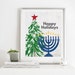 Happy Holidays Tree and Menorah- Instant Download, Christmas, Hanukkah ...