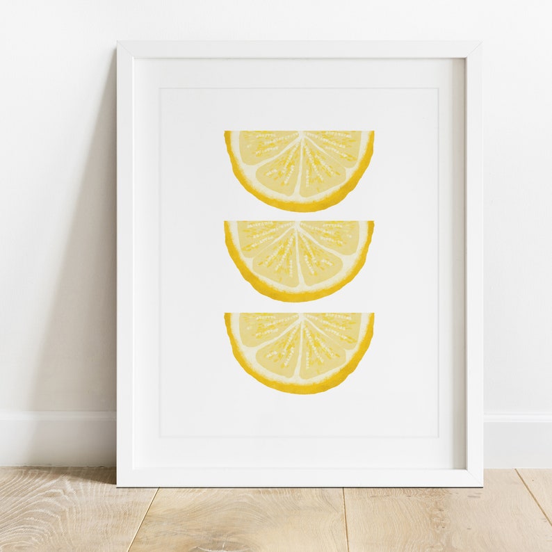 Fresh Lemon Wedges- Digital Printable Wall Art, Digital Download Art ...