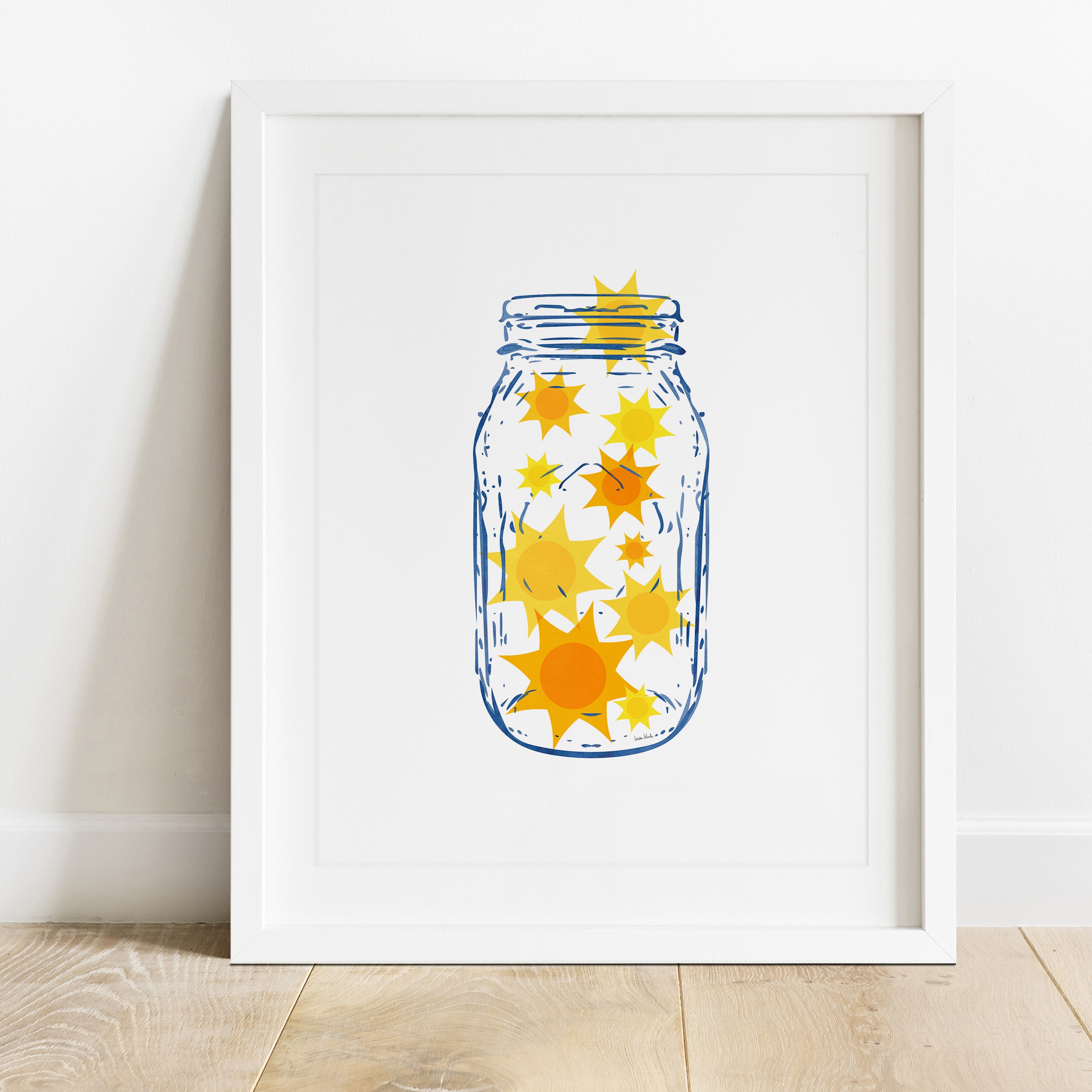 Jar of Sunshine- Printable Wall Art, Digital Download Art, Sun ...