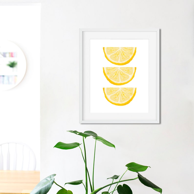 Fresh Lemon Wedges- Digital Printable Wall Art, Digital Download Art ...