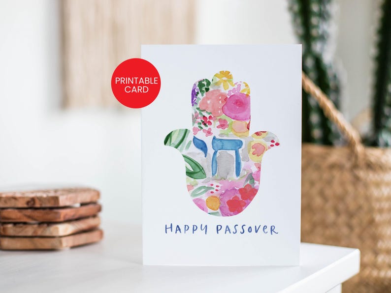 PRINTABLE Passover Card- Instant Download, Modern Judaica, Passover ...