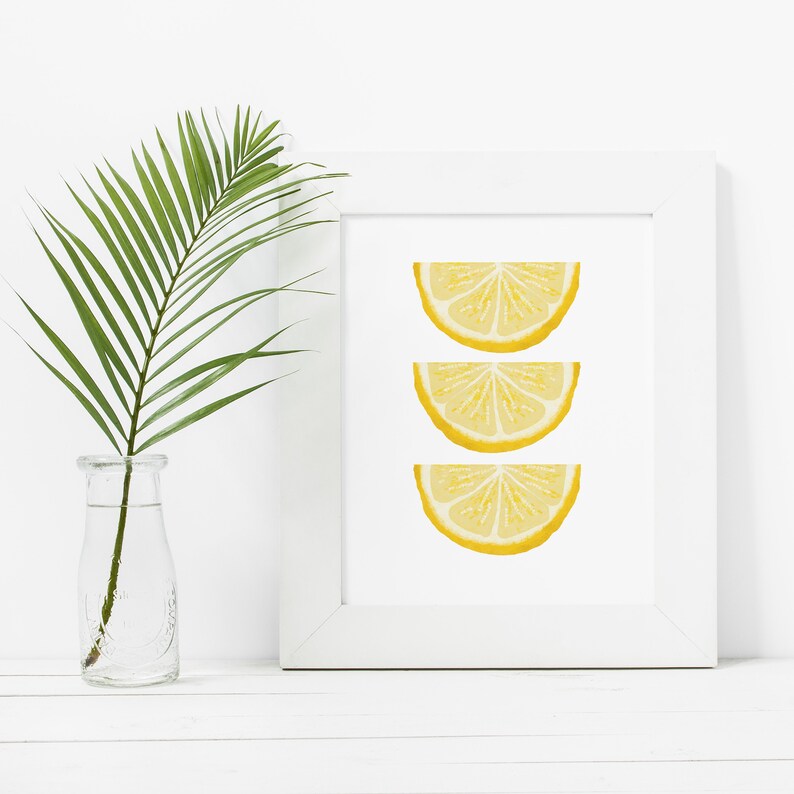 Fresh Lemon Wedges Digital Printable Wall Art Digital - Etsy