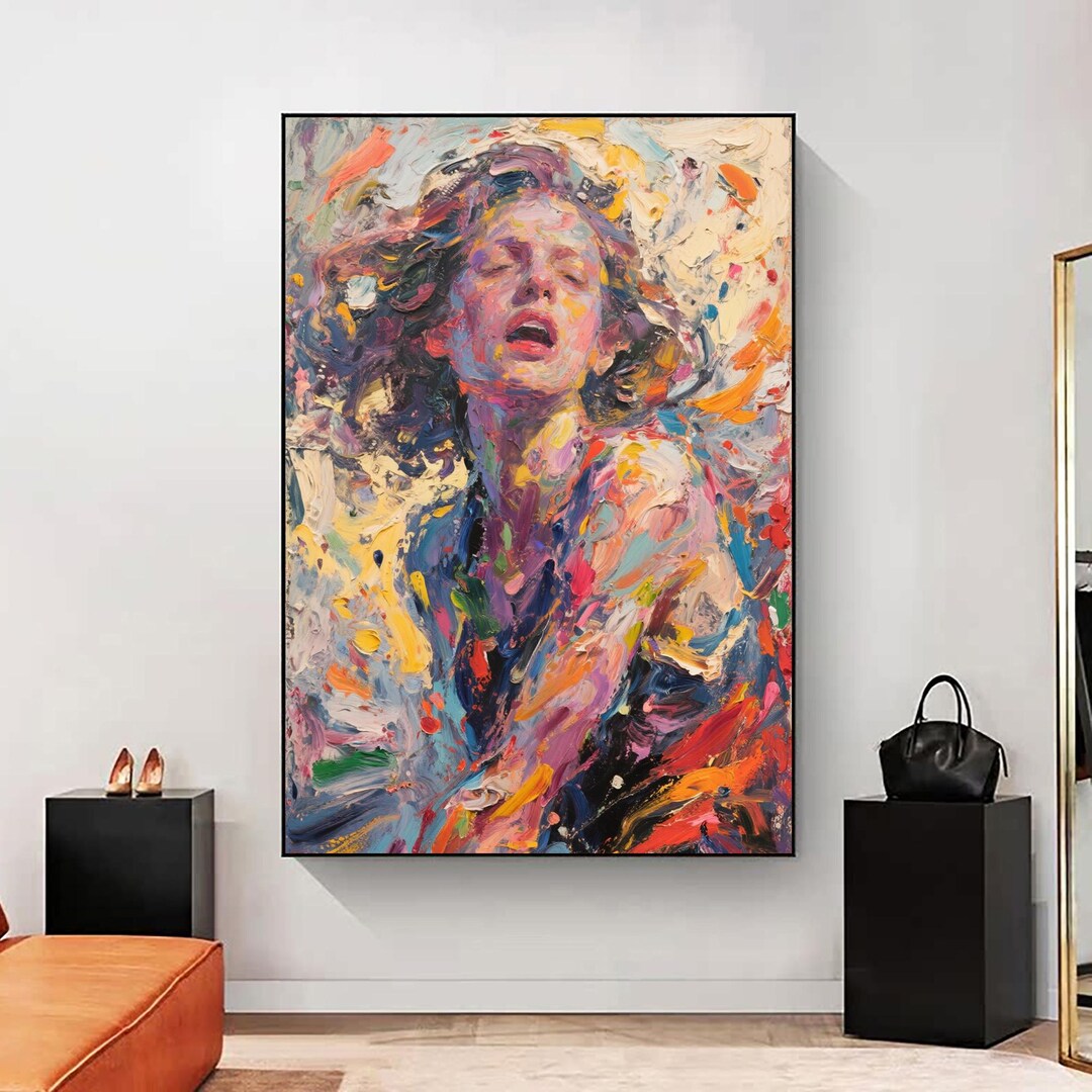 Female Portrait Art, Human Body Abstract Art, Colorful Human Face Mural ...