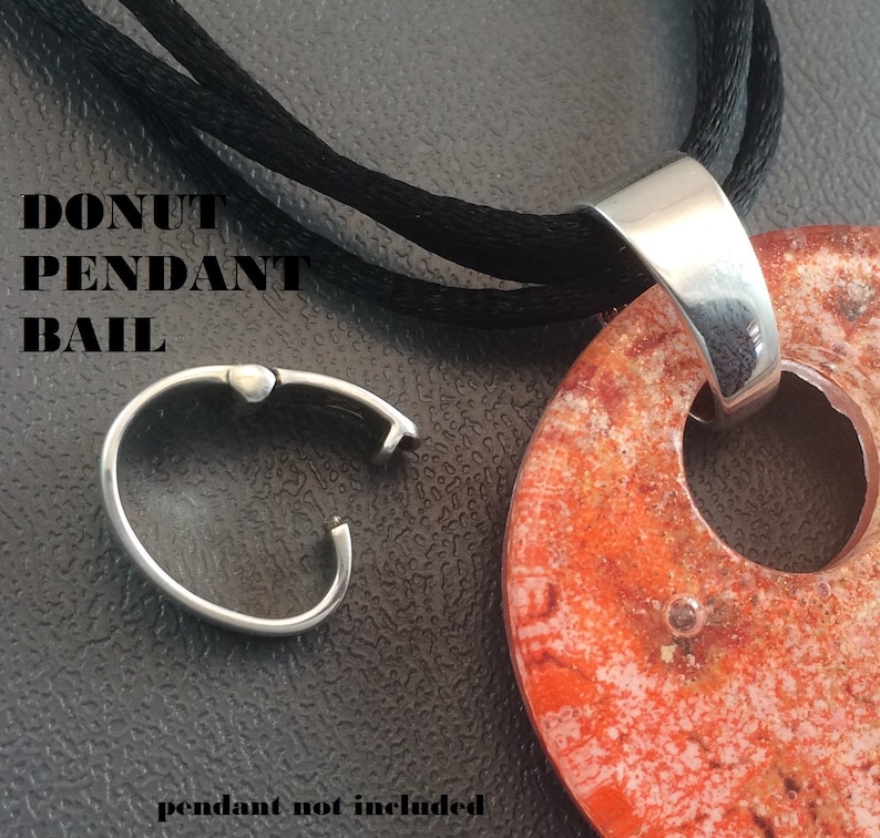 Sterling Silver Donut Pendant Bail 6mm X 14mm .925 Highly - Etsy