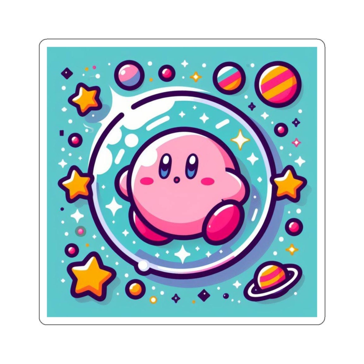 Kirby Bubble Vinyl Sticker - Etsy