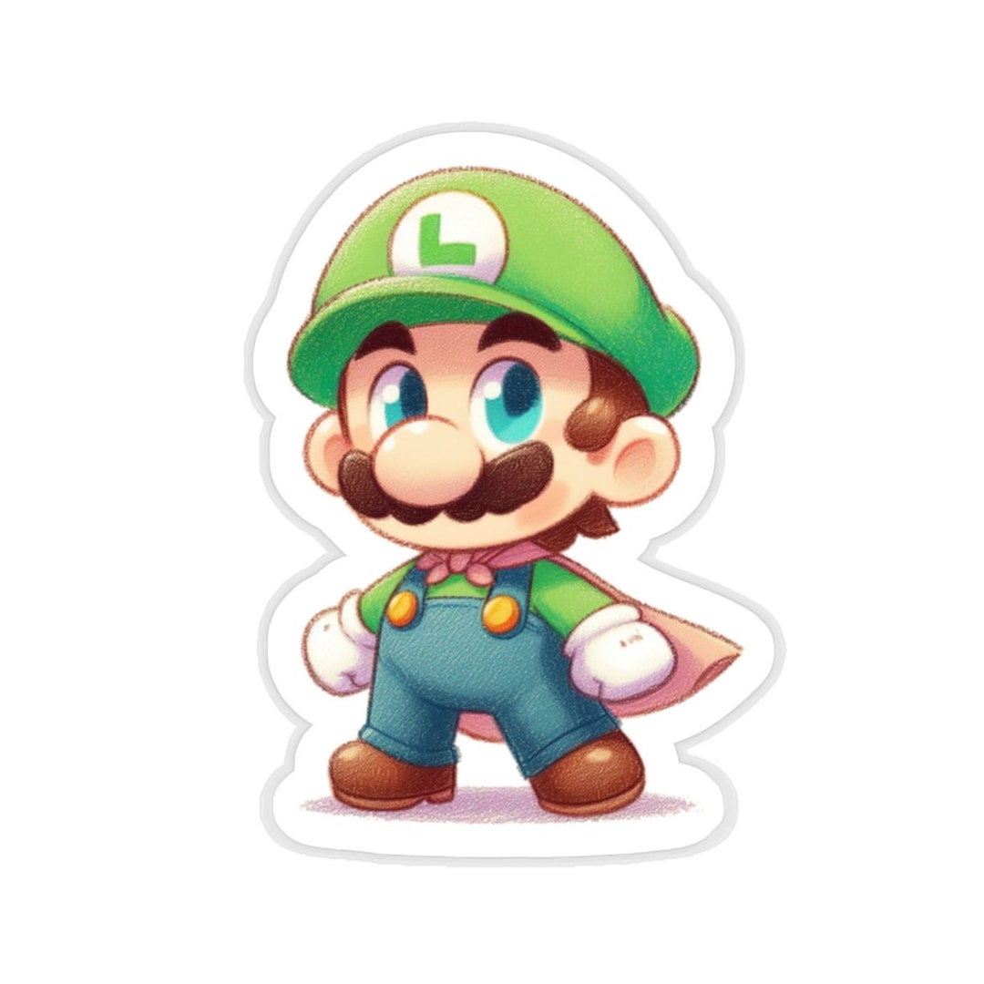 Chibi Luigi With Cape Vinyl Sticker - Etsy