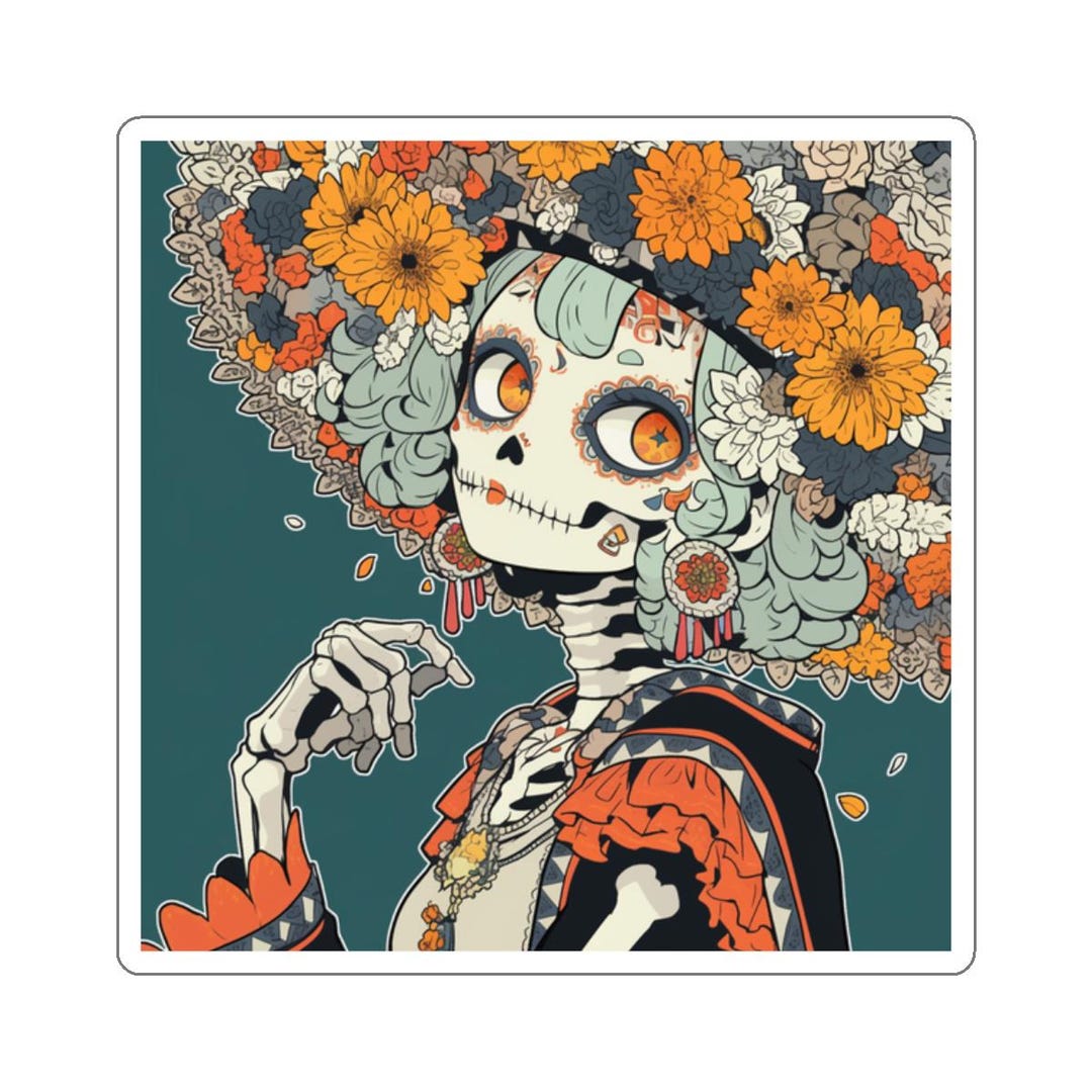 La Catrina Sticker Día De Los Muertos Art Vinyl Stickerx - Etsy