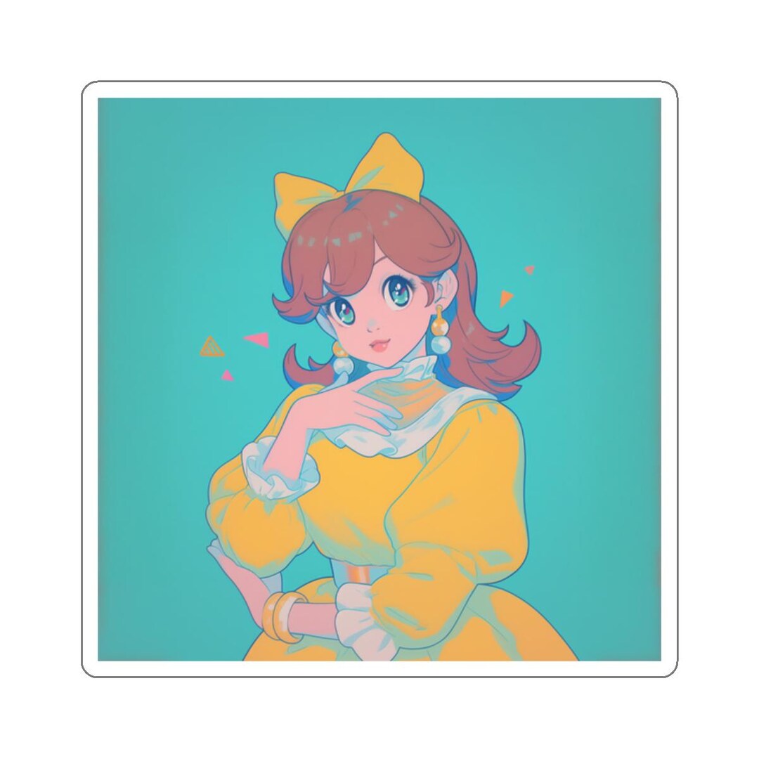 80s Retro Peach Daisy Sticker - Etsy