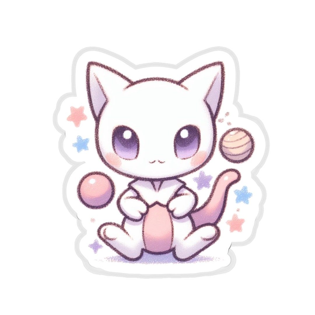 Chibi Mewtwo Vinyl Sticker - Etsy