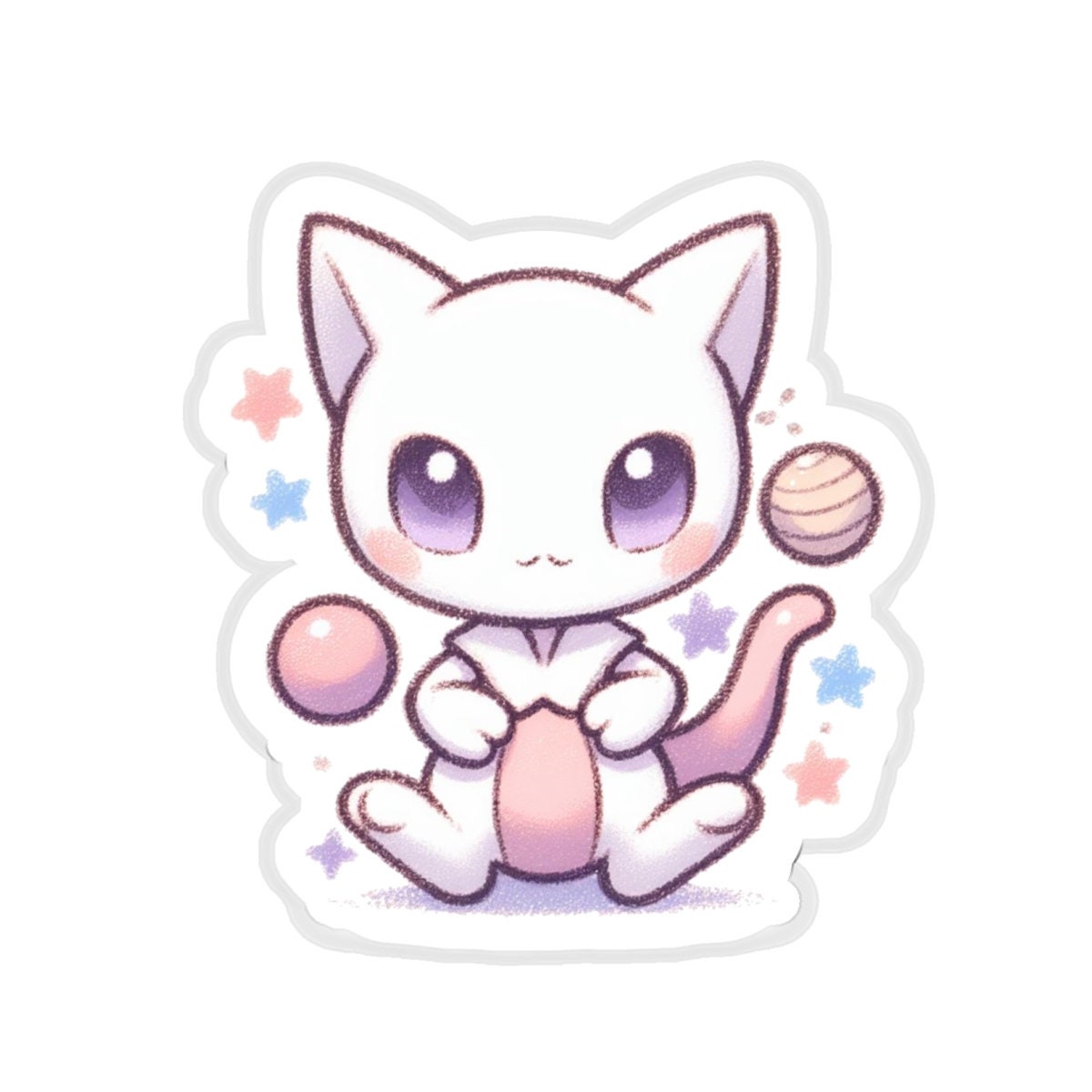 Chibi Mewtwo Vinyl Sticker - Etsy