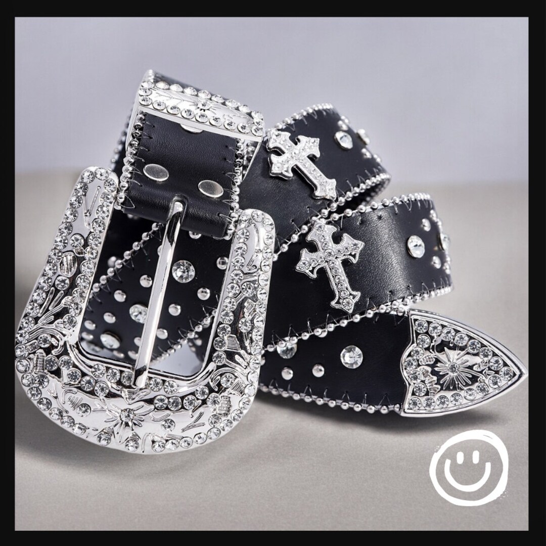 Gothic Fashion Rhinestone Belt for Men and Women Western Cowgirl Bling ...