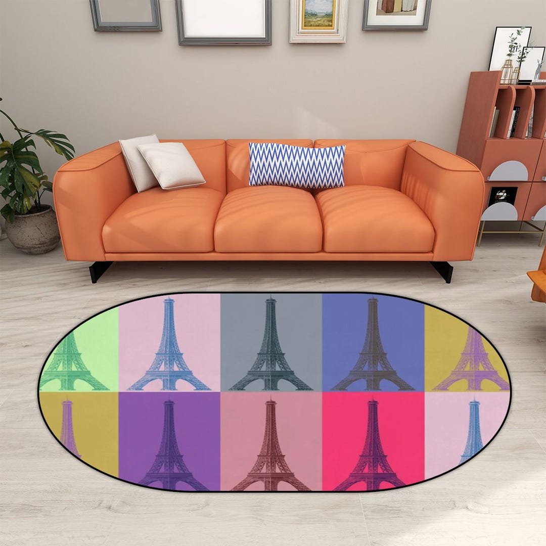 Paris Eiffel Tower Rug_oval Area Rug_home Decor_lifestyle - Etsy