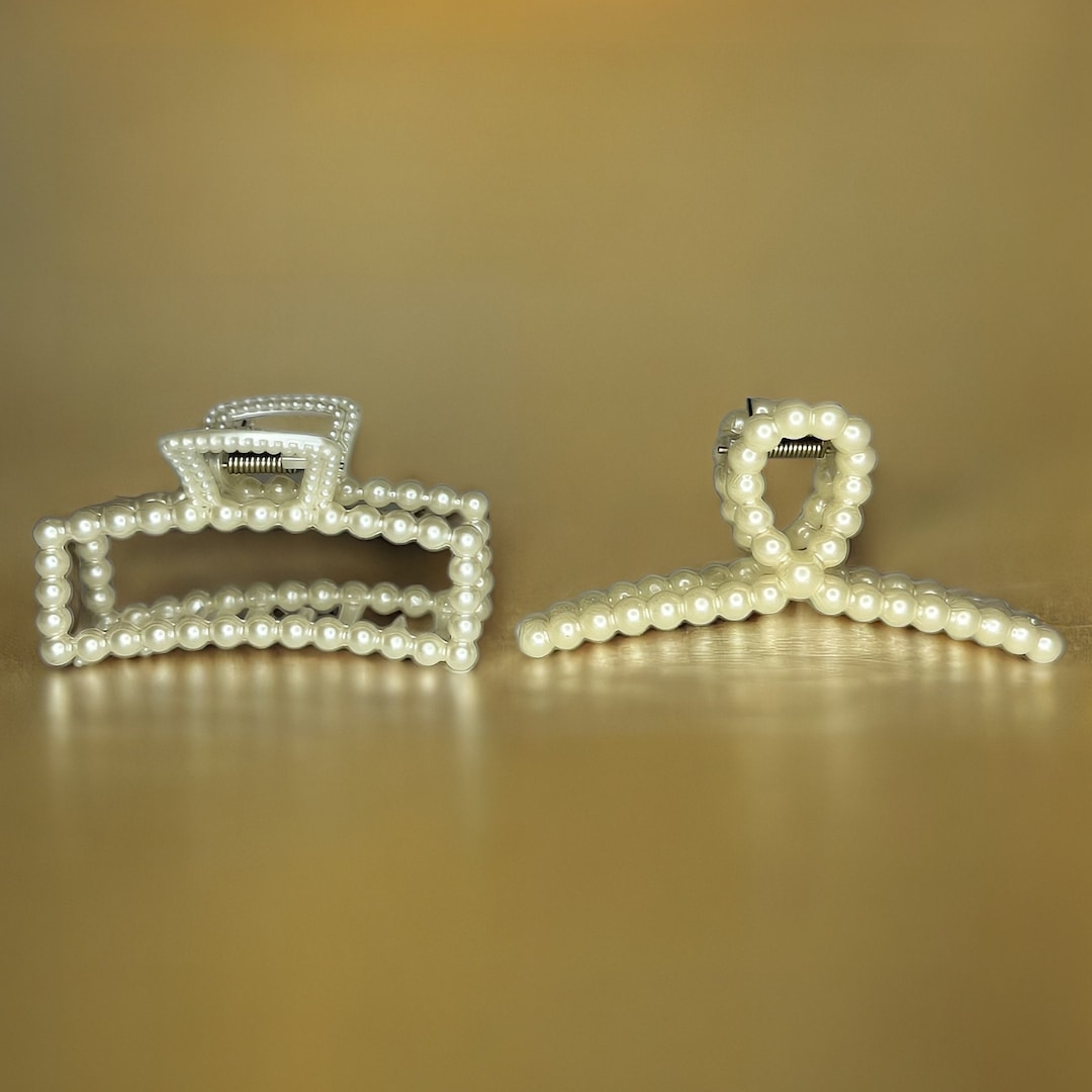 Pearl Claw Clips 2-pack Hair Accessories Claw Clips Gifts for Her Soft ...