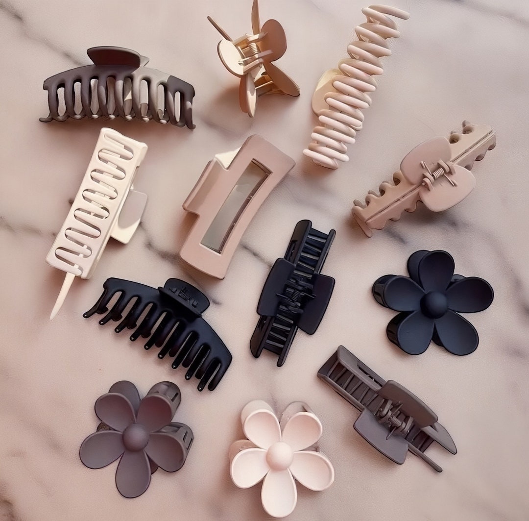 Assorted Flower Hair Clips 3-pack, Boho Hair Accessories, Cute Claw ...