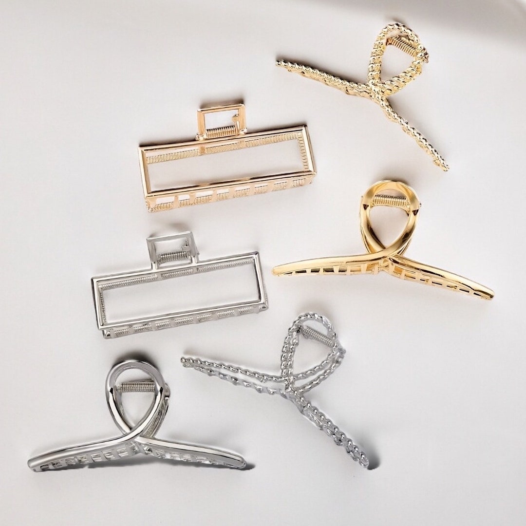 Metal Claw Clip Trio, Cute Claw Clip, Hair Claw Multipack, Sturdy Metal ...