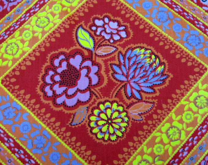 Vintage Fabric, Vintage 1970's Boho Print Fabric, Bohemian Print Fabric ...