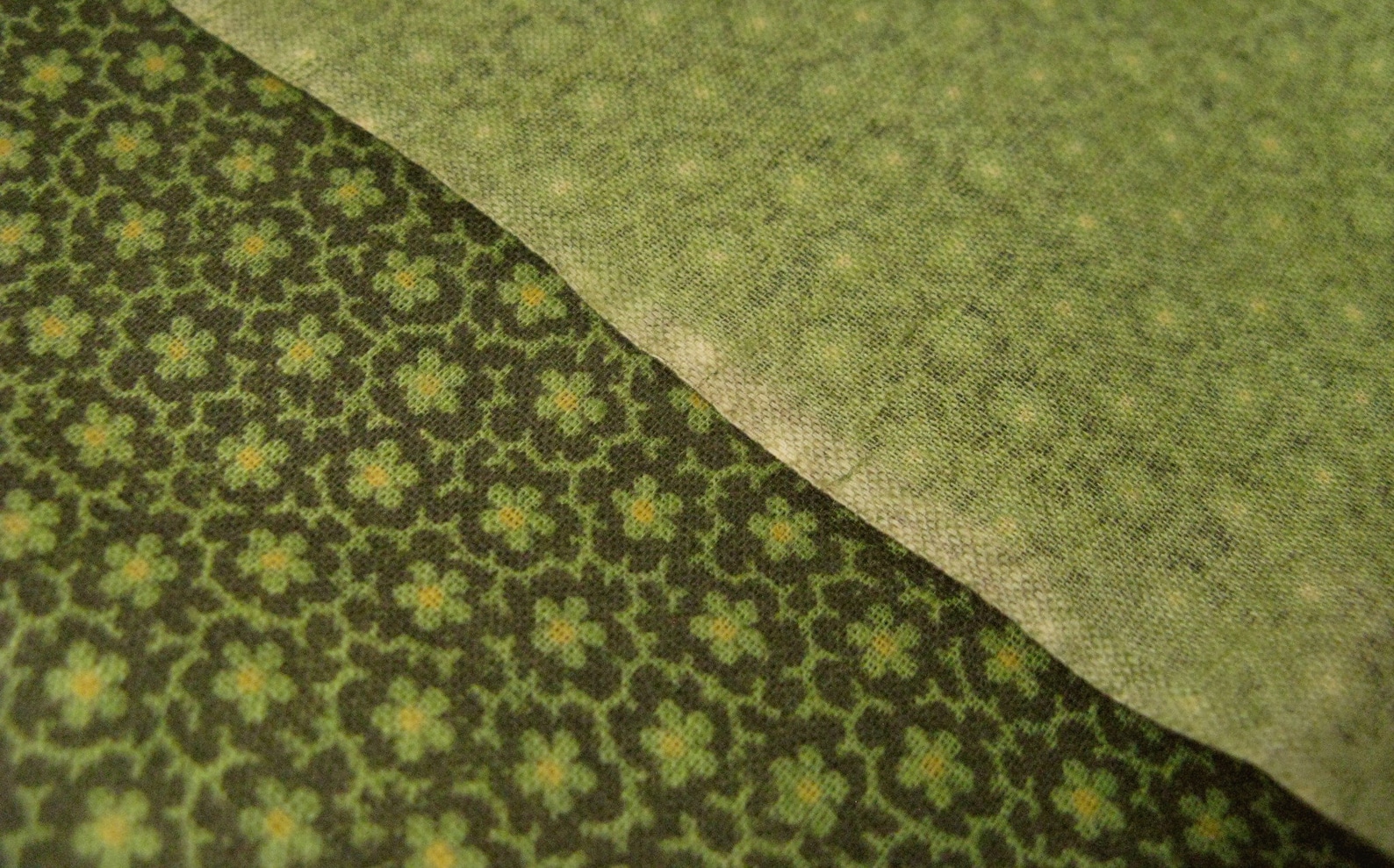 Antique 19th Century Green Calico Fabric, 23.5 Inch Width X 18 Inch ...