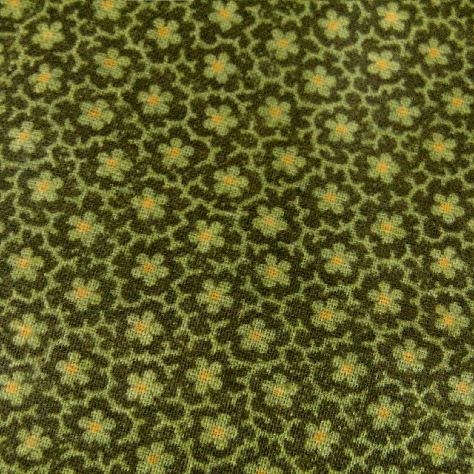 Antique 19th Century Green Calico Fabric, 23.5 Inch Width X 18 Inch ...