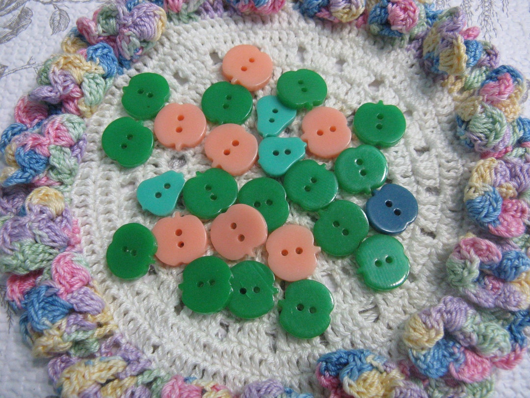 Fruit Shaped Vintage Buttons 26 Plastic Buttons Craft Embellishment - Etsy