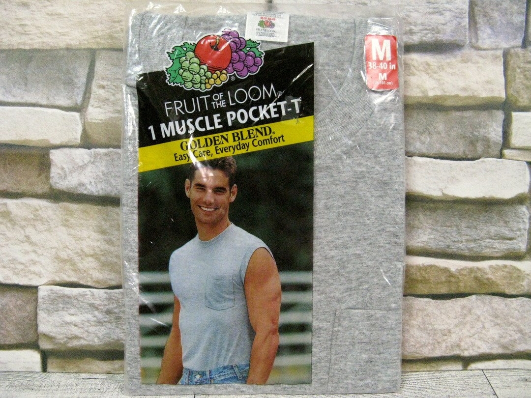 Vintage Fruit of the Loom Muscle Pocket T Top, New Old Stock, Vintage ...