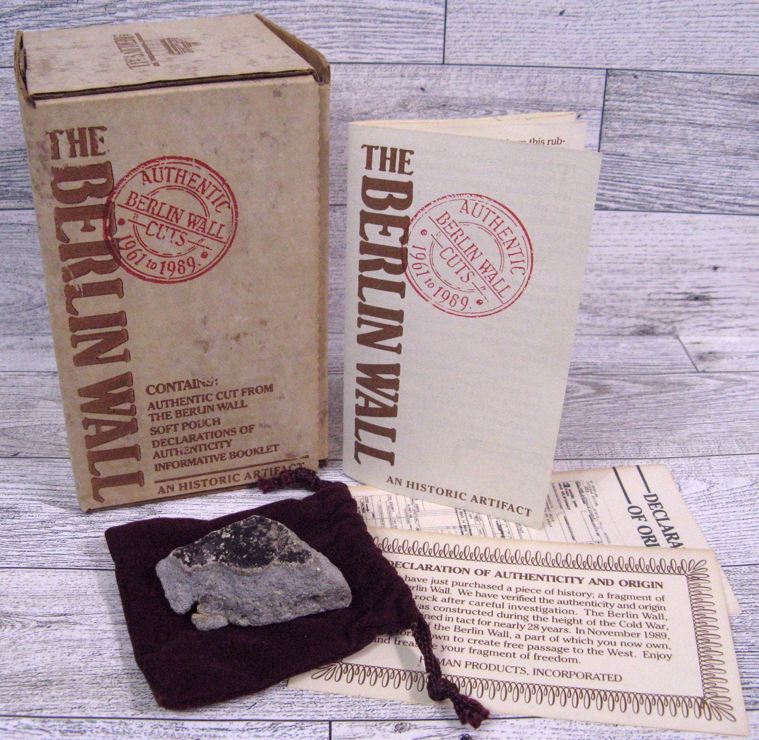 Authentic Cut From the Berlin Wall, Vintage 1989 Berlin Wall, COA Hyman ...