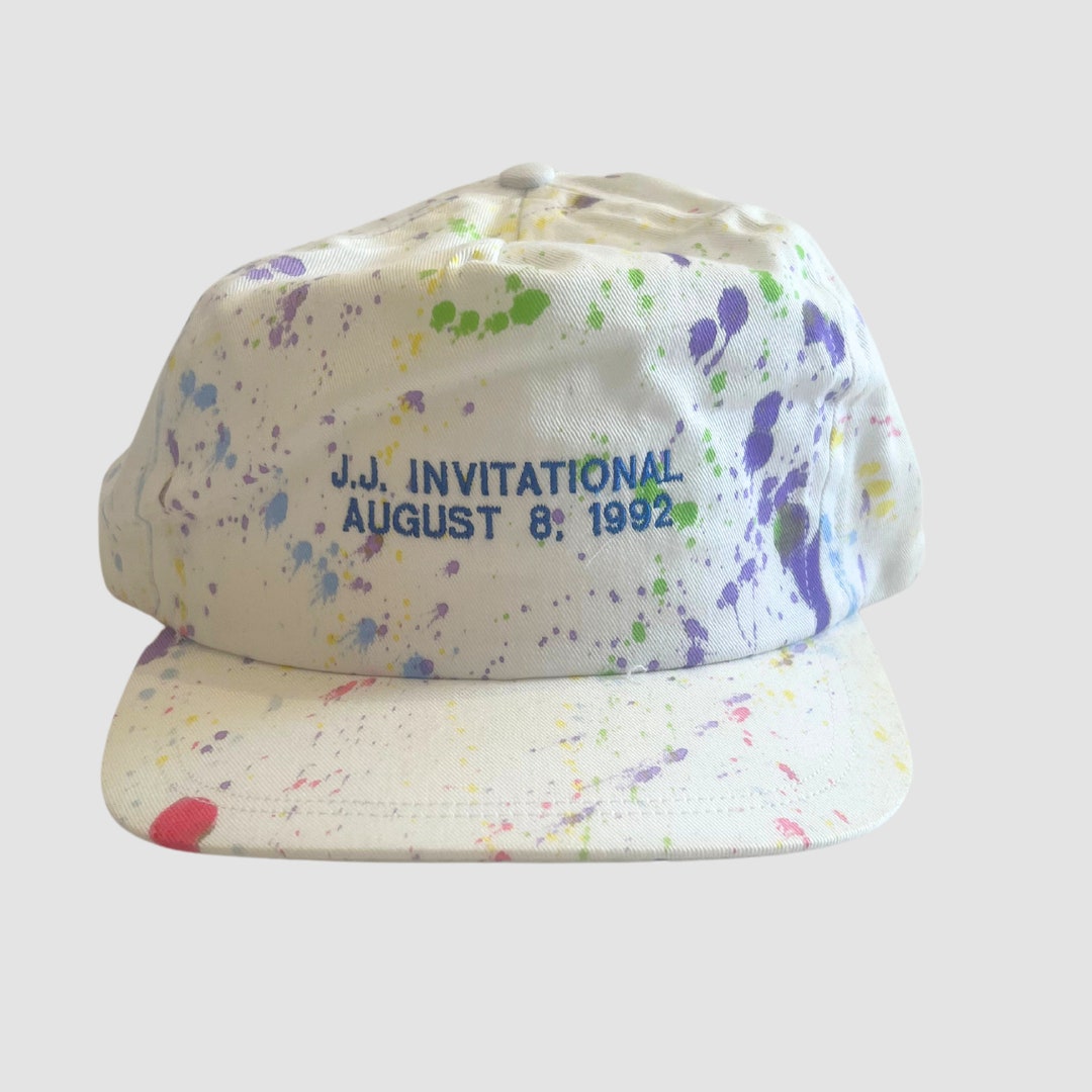 Vintage 1992 Paint Splatter Hat White - Etsy