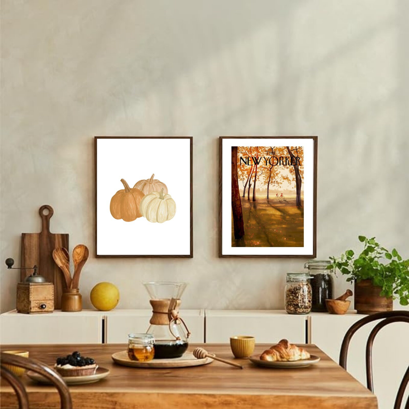 Vintage Fall Gallery Wall Art Set: Farmhouse Autumn Landscape Prints ...