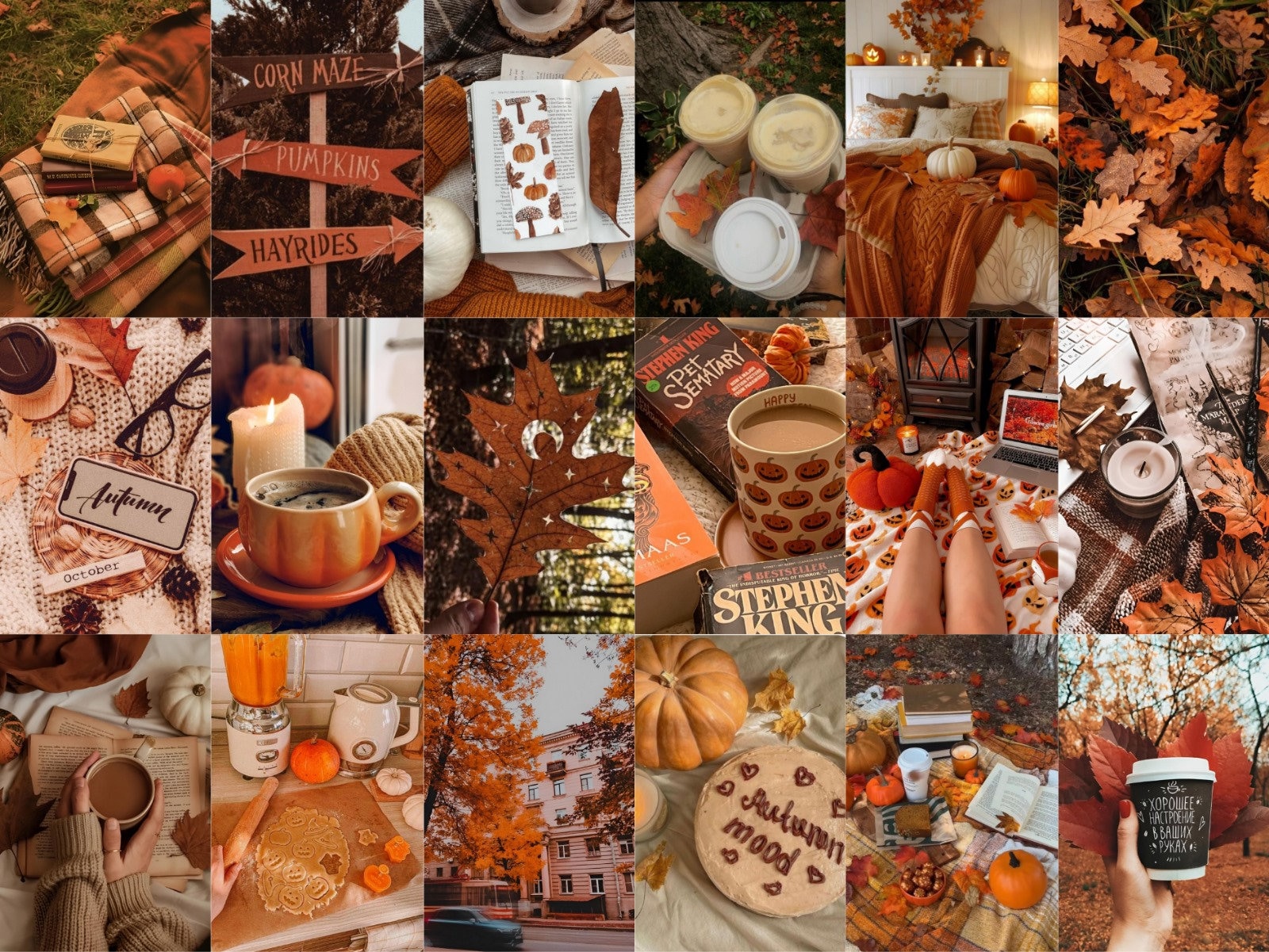 100+PCS Fall Aesthetic Collage Kit, Autumn Aesthetic, Fall Wall Art ...