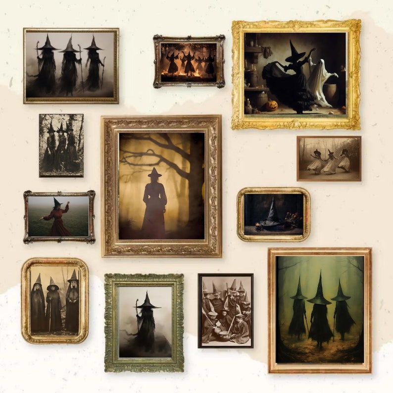 Creepy Witch Photos, Printable Witchy Photographs, Vintage Junk Journal ...
