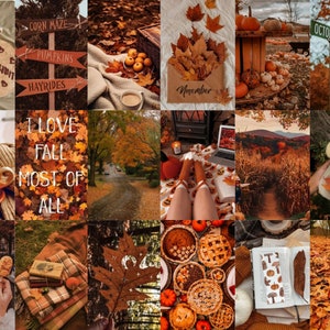 100+PCS Fall Aesthetic Collage Kit, Autumn Aesthetic, Fall Wall Art ...