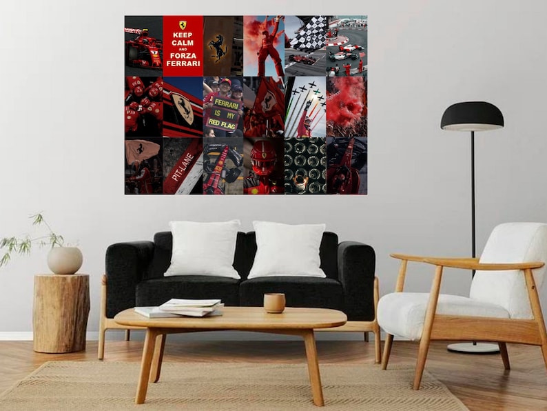 F1 Aesthetic Photo Collage, Ferrari Formula 1 Poster, Formula 1 Gift ...