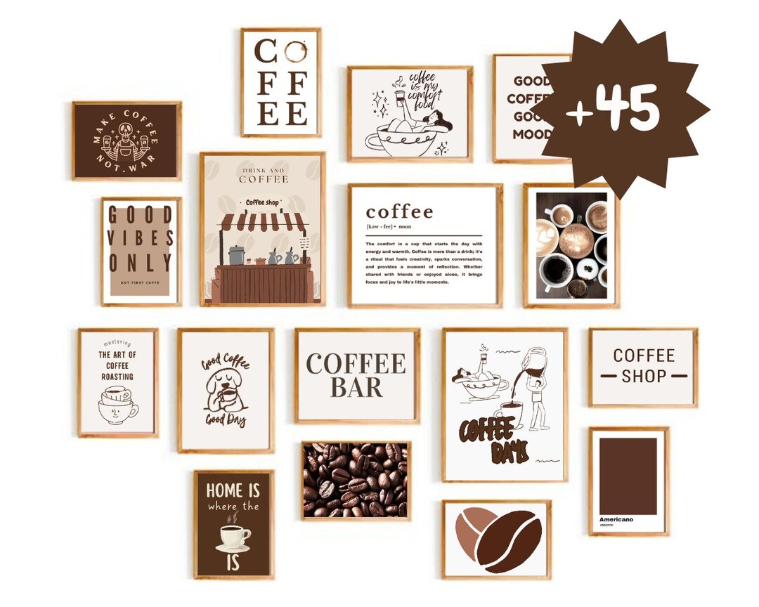 Coffee Wall Art Mega Bundle | Set of 45 Coffee Posters | Coffee Prints ...