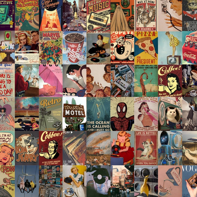 Retro Wall Collage Kit - Etsy